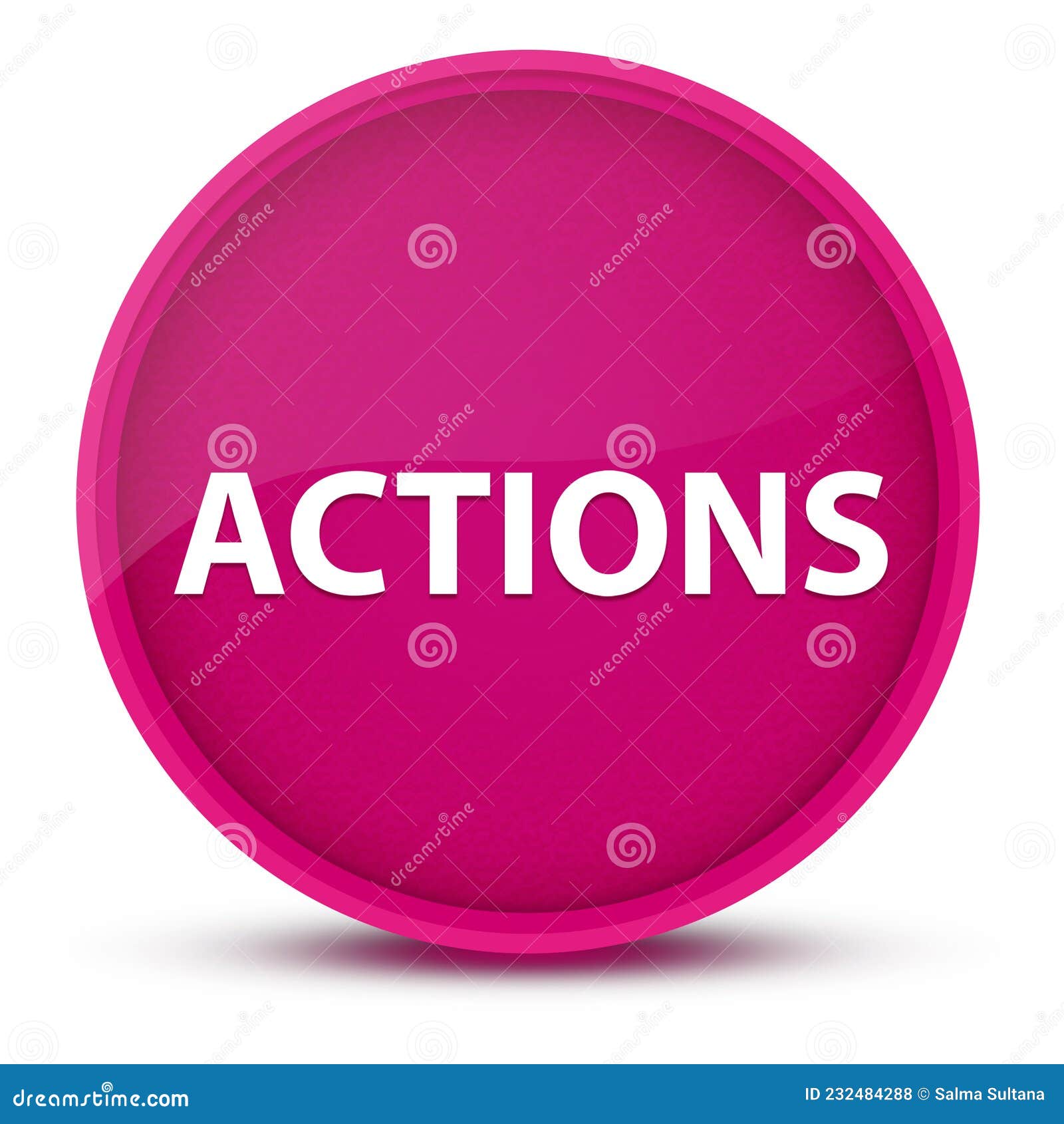 Actions Luxurious Glossy Pink Round Button Abstract Stock Illustration ...