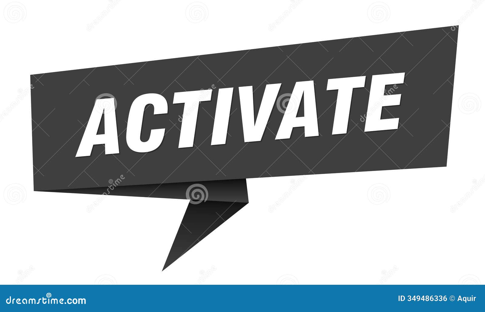 Activate Banner. Activate Speech Bubble Label Set. Cartoon Vector ...