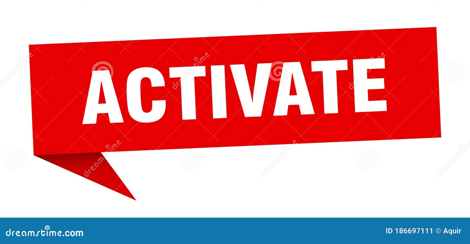 Activate Banner. Activate Speech Bubble Stock Vector - Illustration of ...