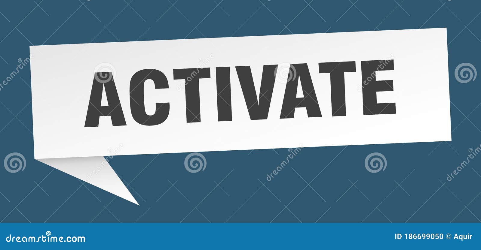 Activate Banner. Activate Speech Bubble Stock Vector - Illustration of ...