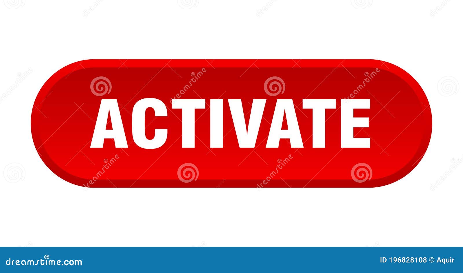 Activate Button. Rounded Sign On White Background Cartoon Vector ...