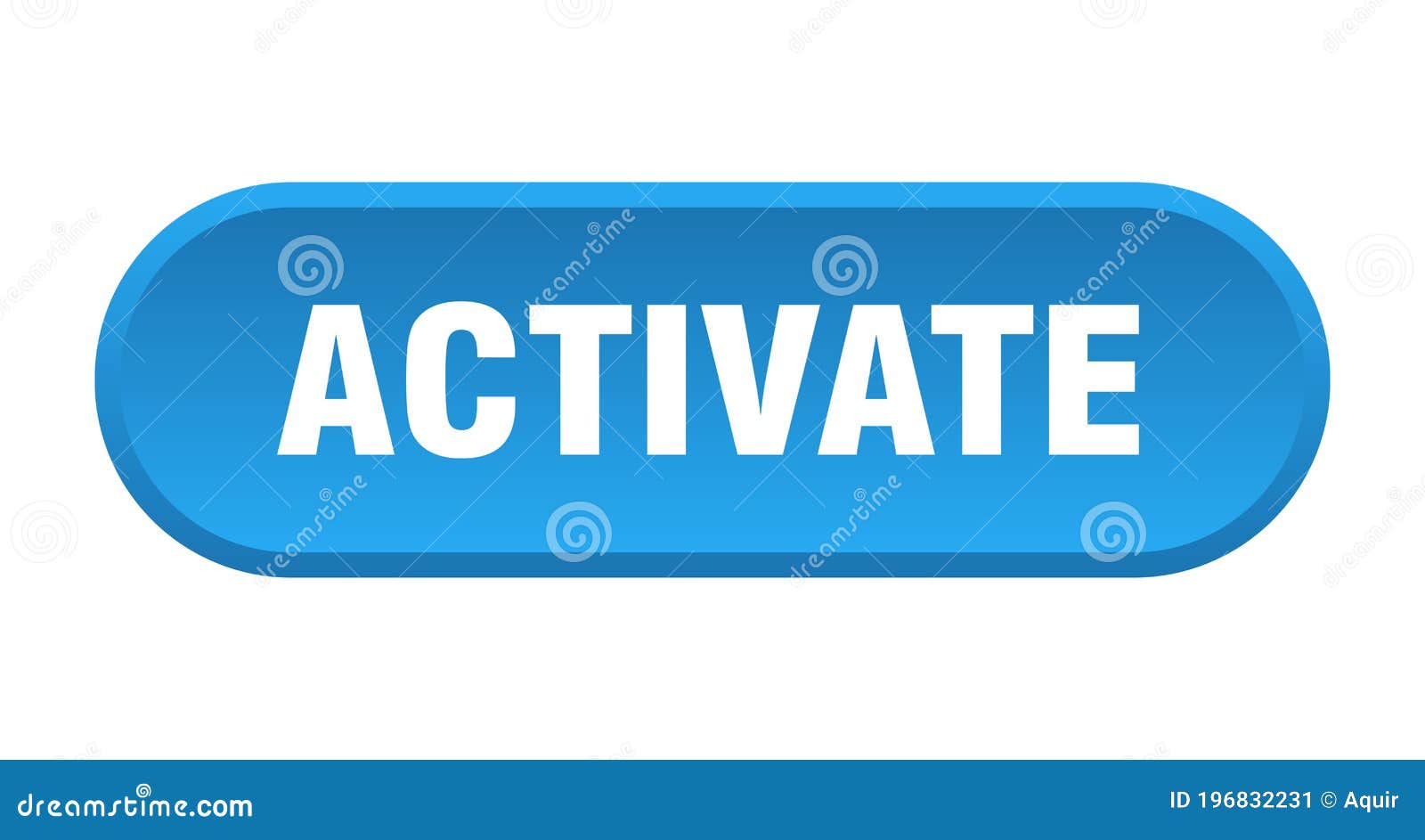 Activate Button. Rounded Sign On White Background Cartoon Vector ...