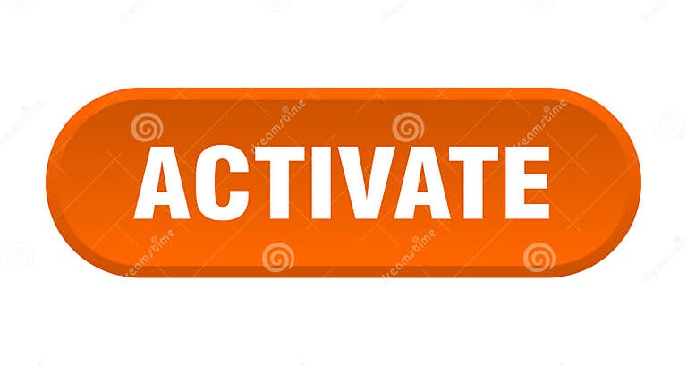 Activate Button. Rounded Sign on White Background Stock Vector ...
