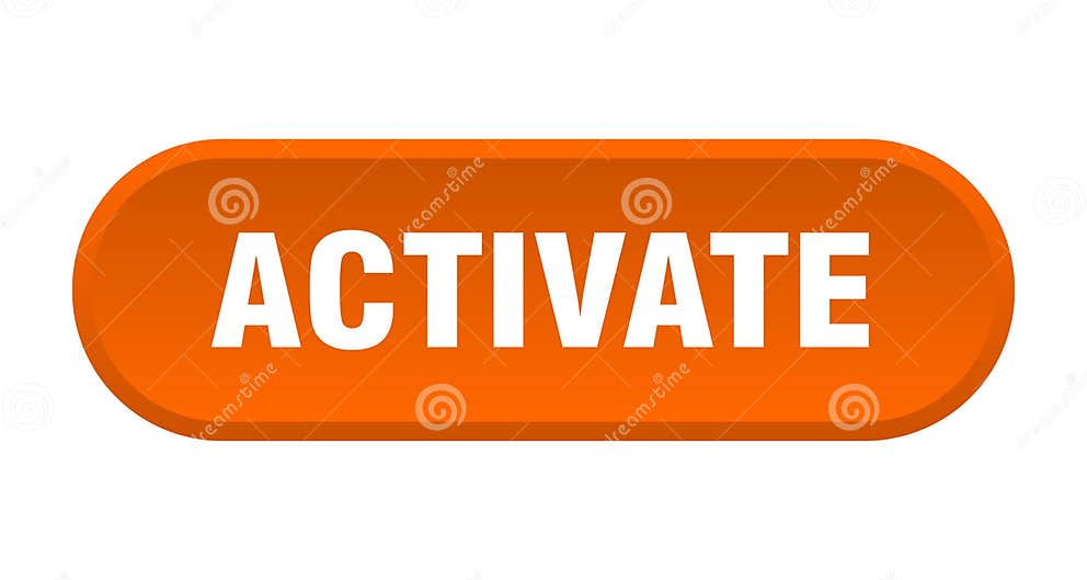 Activate Button. Rounded Sign on White Background Stock Vector ...