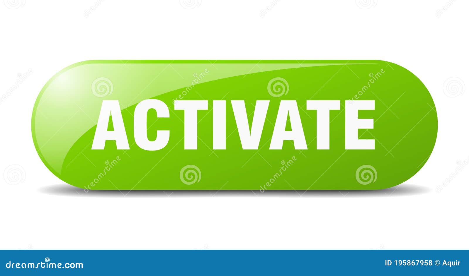 Activate Button. Sticker. Banner. Rounded Glass Sign Cartoon Vector ...