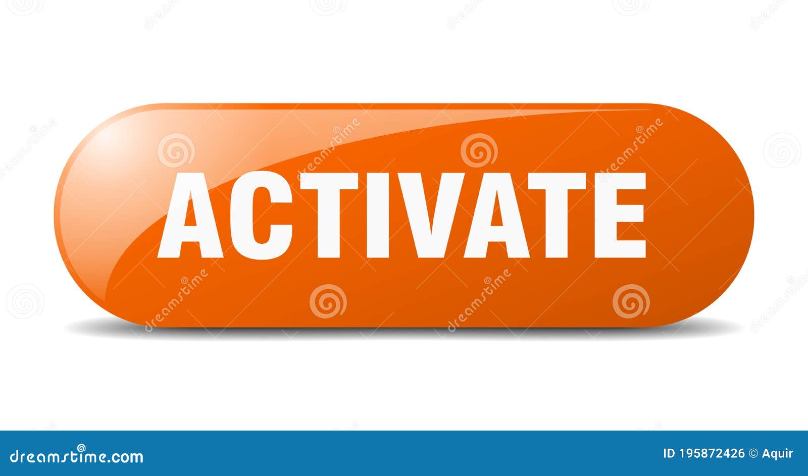 Activate Button. Sticker. Banner. Rounded Glass Sign Stock Vector ...