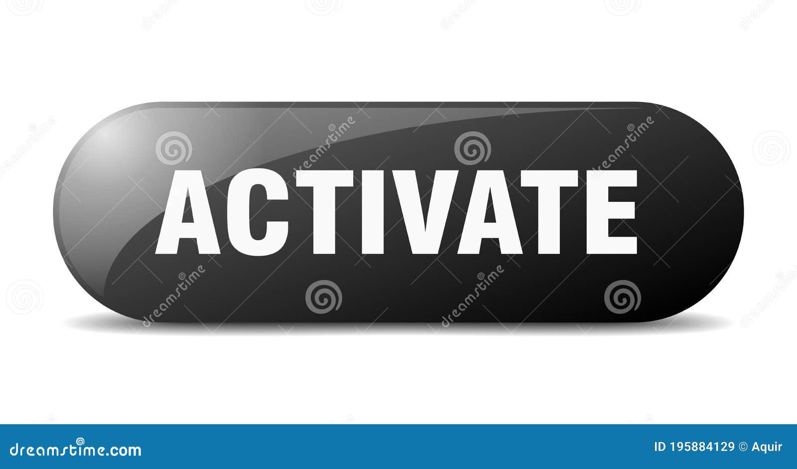 Activate Button. Sticker. Banner. Rounded Glass Sign Cartoon Vector ...