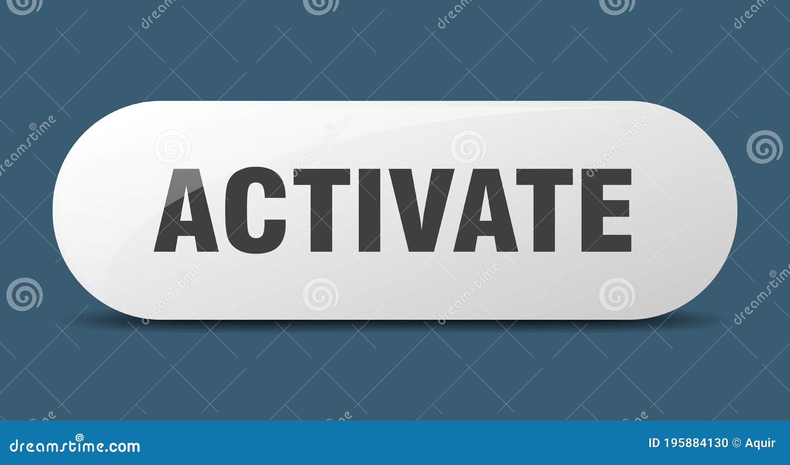 Activate Button. Sticker. Banner. Rounded Glass Sign Cartoon Vector ...