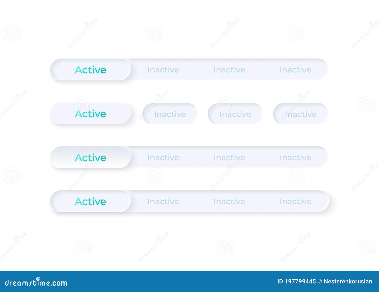 Activate and Disable Buttons UI Elements Kit Stock Vector ...