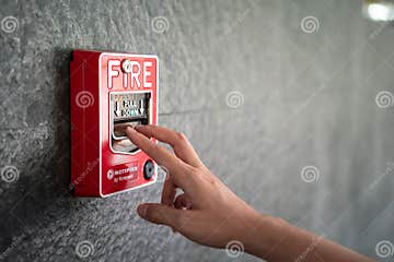 Activate Fire Alarm Trigger Button. Stock Image - Image of fire, flame ...
