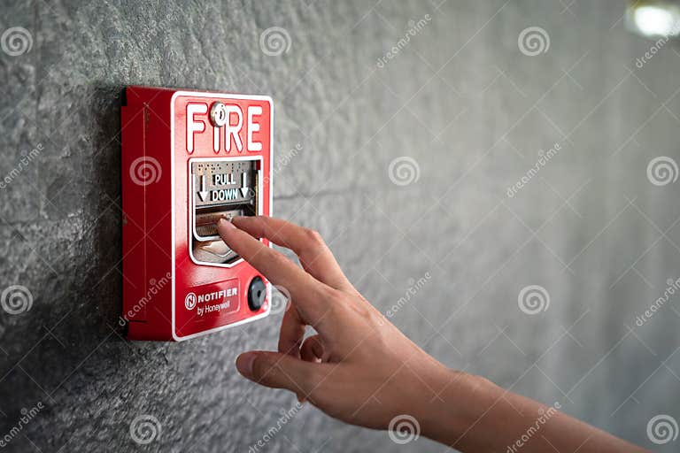 Activate Fire Alarm Trigger Button. Stock Image - Image of fire, flame ...