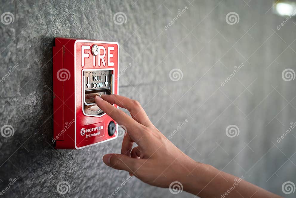 Activate Fire Alarm Trigger Button. Stock Image - Image of fire, flame ...