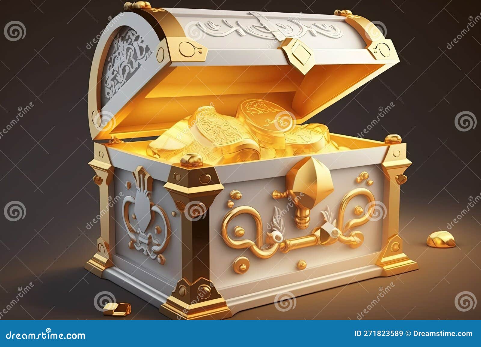 Activate the Hidden Gold Treasure by Opening the Chest Stock ...