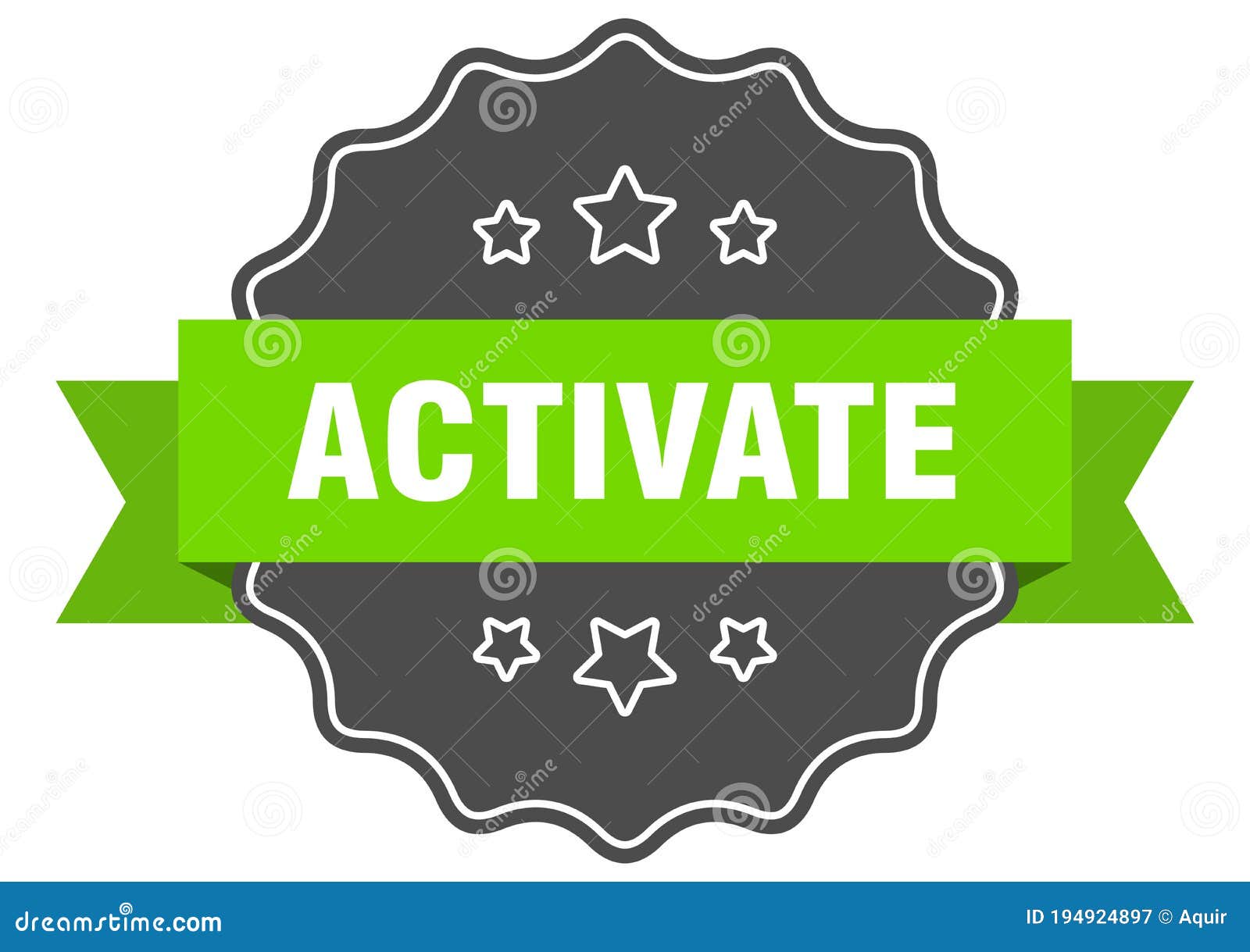 Activate Label. Activate Isolated Seal. Sticker. Sign Cartoon Vector ...