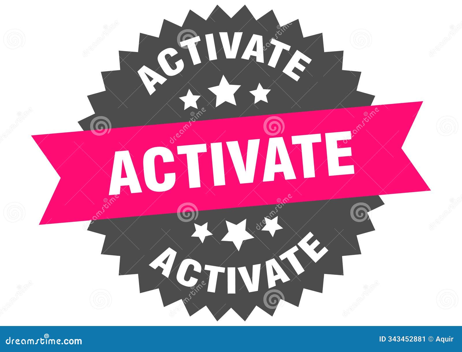 Activate. Activate Round Pink Label Isolated On Transparent Background ...
