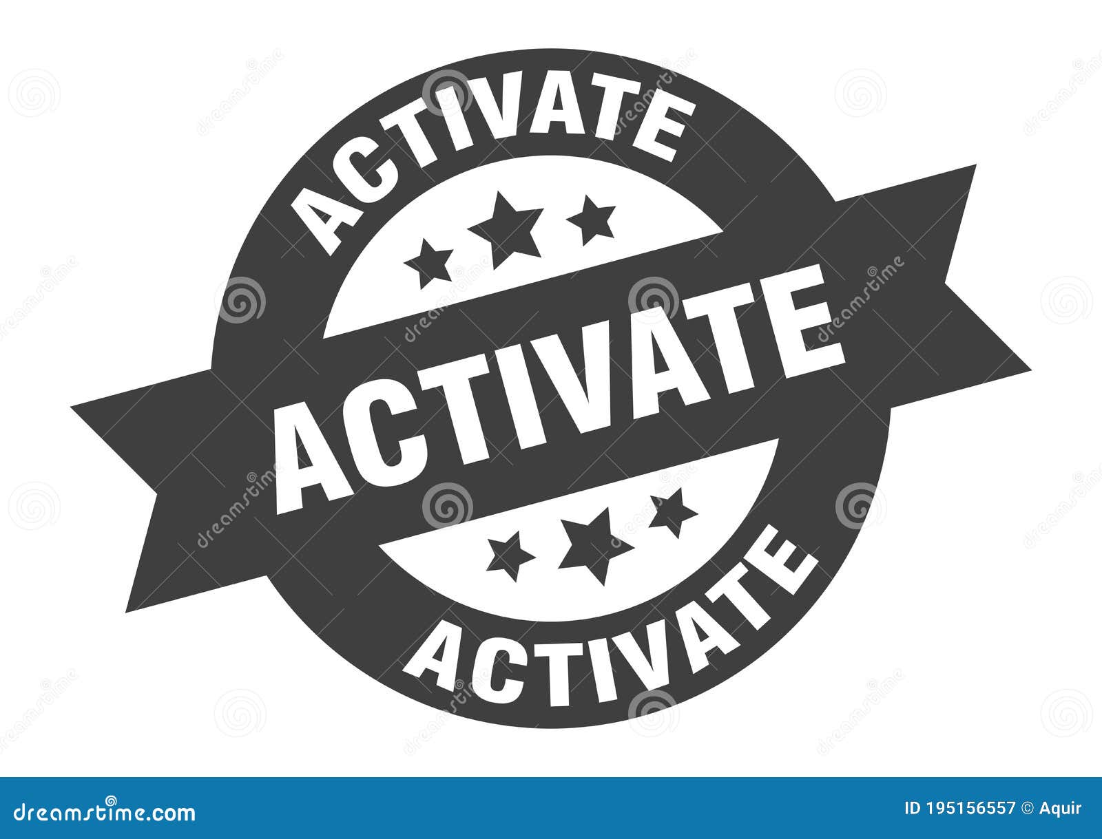 Activate Sign. Round Ribbon Sticker. Isolated Tag Stock Vector ...