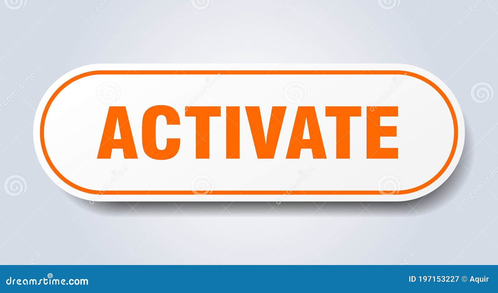 Activate Sticker. Activate Sign Isolated On Gray Background Cartoon ...
