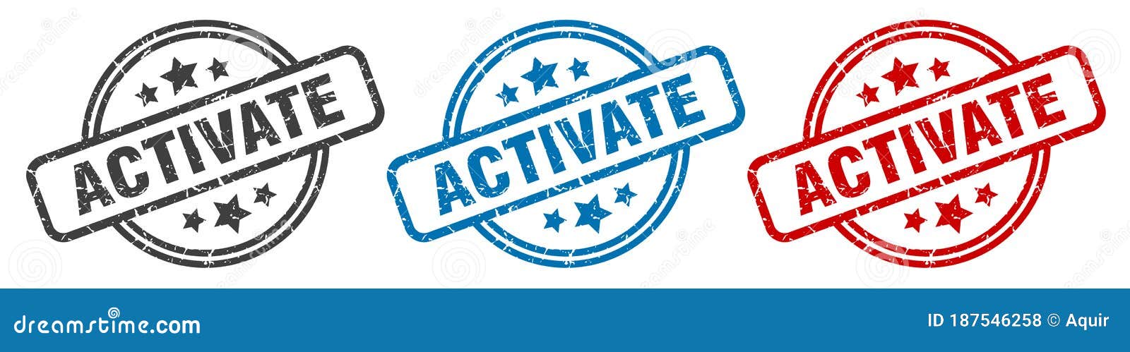Activate Stamp. Activate Round Isolated Sign Stock Vector ...