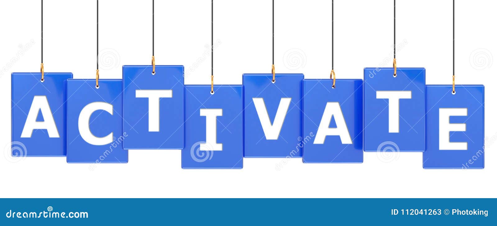 Activate tag banner stock illustration. Illustration of flat - 112041263
