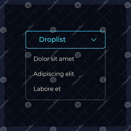 Activated Dropdown List UI Element Template Stock Vector - Illustration ...