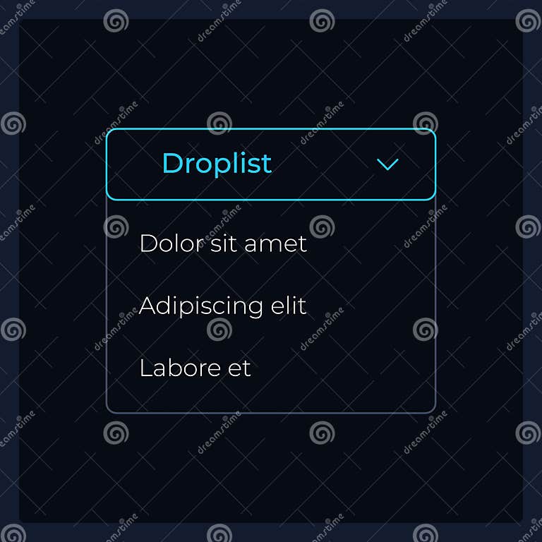 Activated Dropdown List UI Element Template Stock Vector - Illustration of icon, element: 263986159