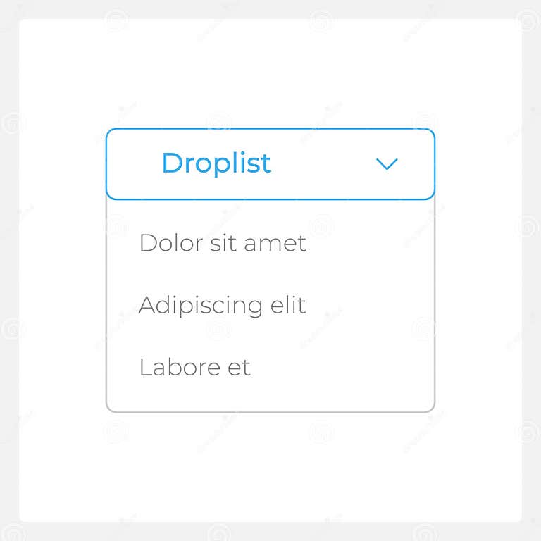 Activated Droplist Ui Element Template Stock Vector Illustration Of Element Icon 264139644