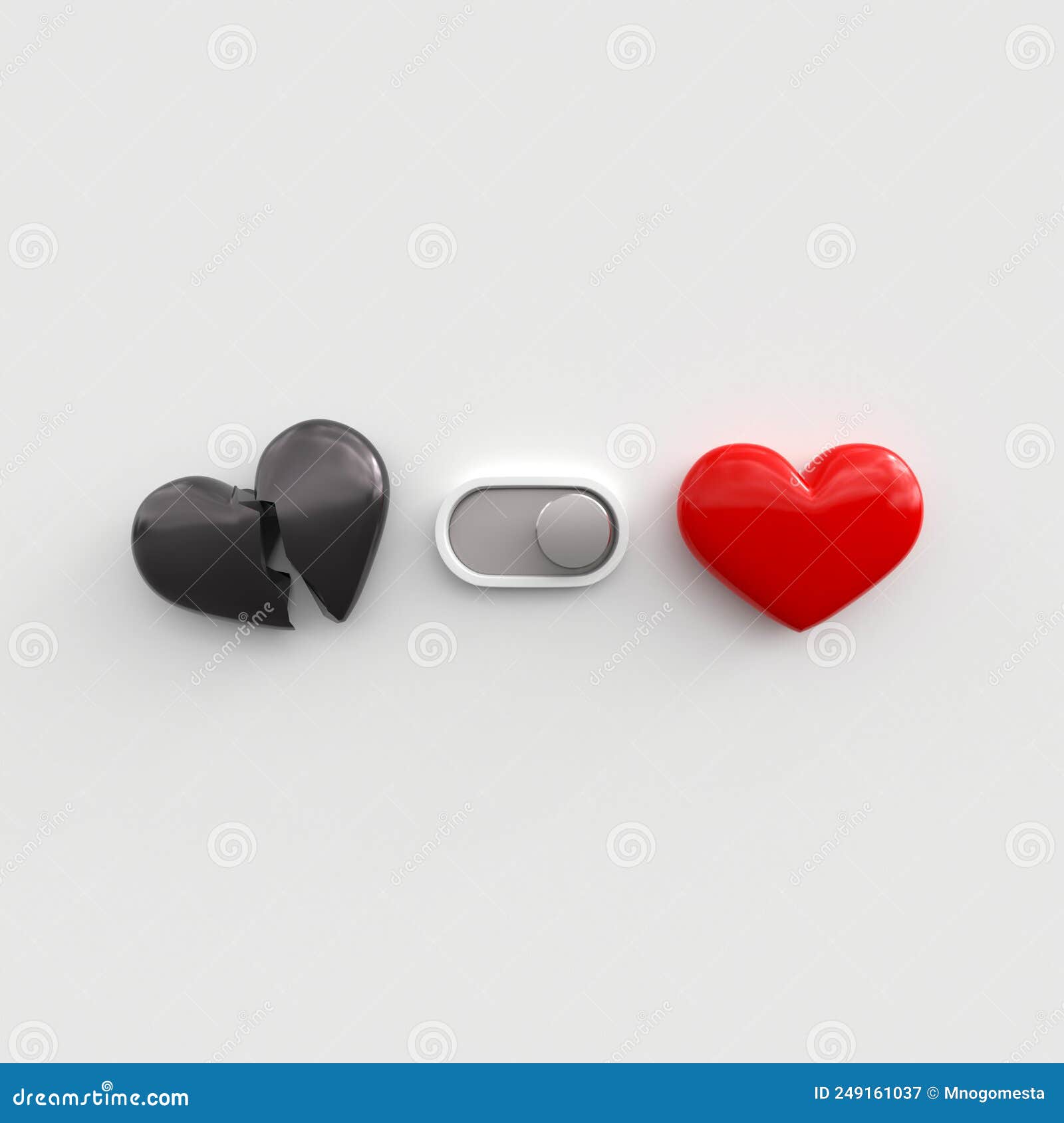 Activated Love Toggle Switch. Switcher between a Scarlet Red Heart and ...