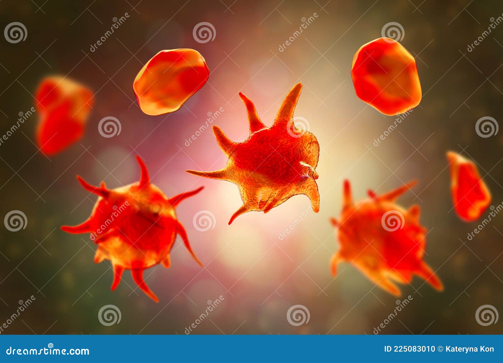 Activated And Non-activated Platelets, 3D Illustration | CartoonDealer ...