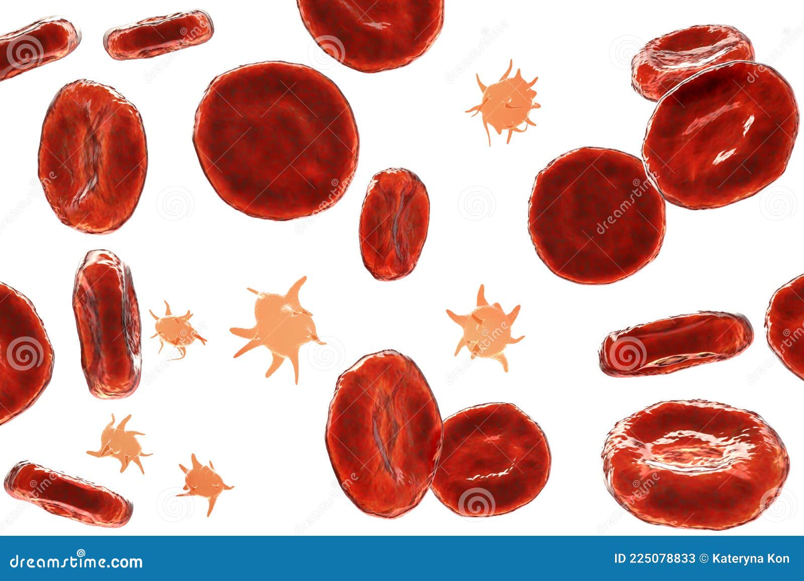Platelets in Blood Smear, 3D Illustration Stock Illustration ...
