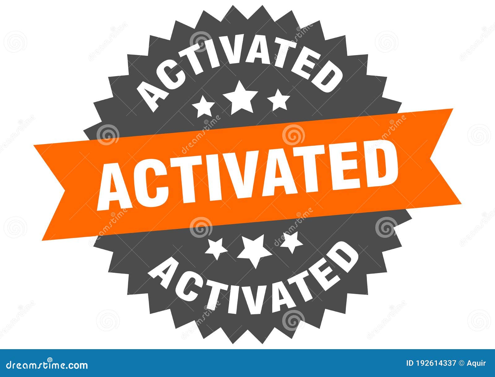 Activated Sign. Activated Round Isolated Ribbon Label Stock Vector ...