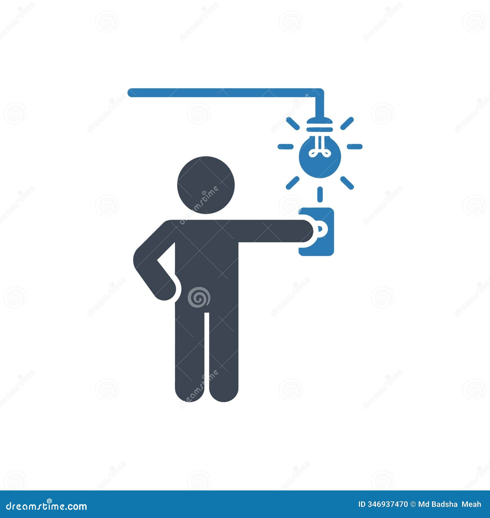 Activating Light Bulb Icon Vector Illustration | CartoonDealer.com ...