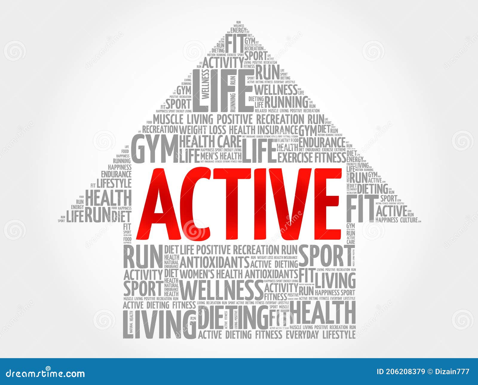 ACTIVE arrow word cloud stock illustration. Illustration of healthy ...