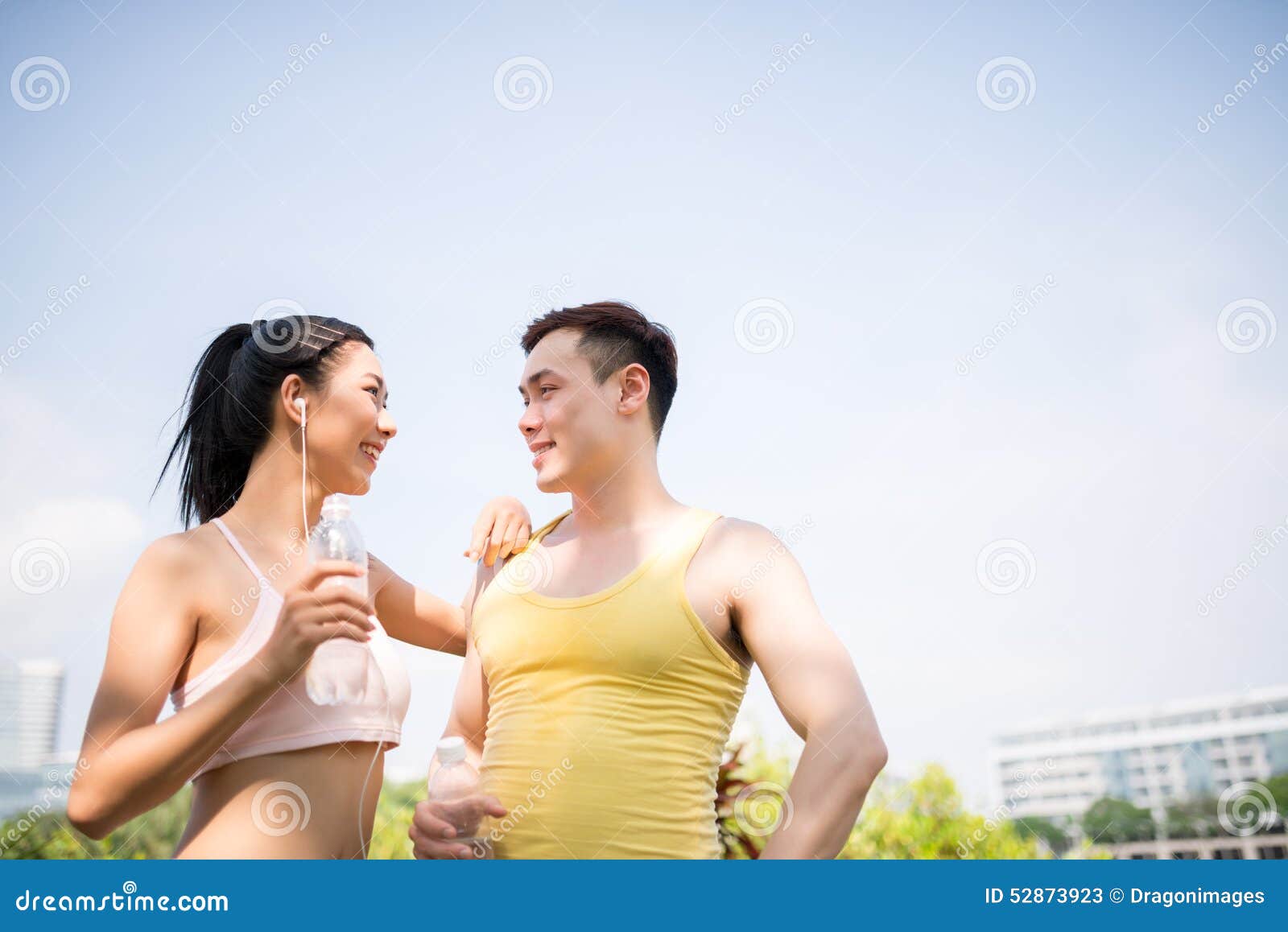 Active Asian couple stock image. Image of boyfriend, relationship ...