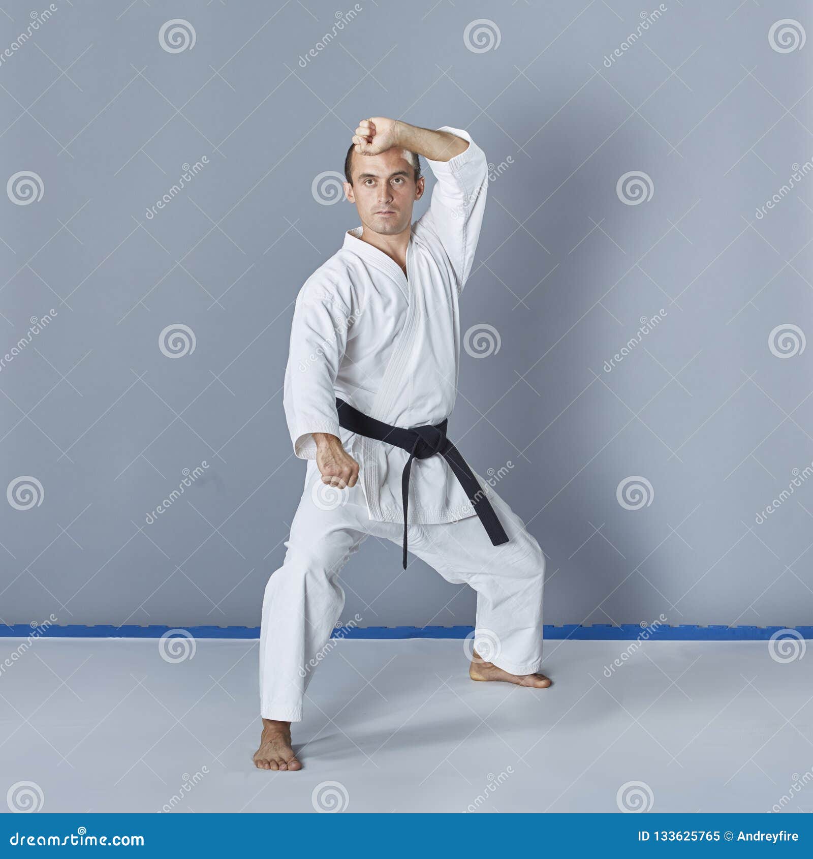 Young Active Athlete Doing Formal Karate Exercises Stock Image - Image ...