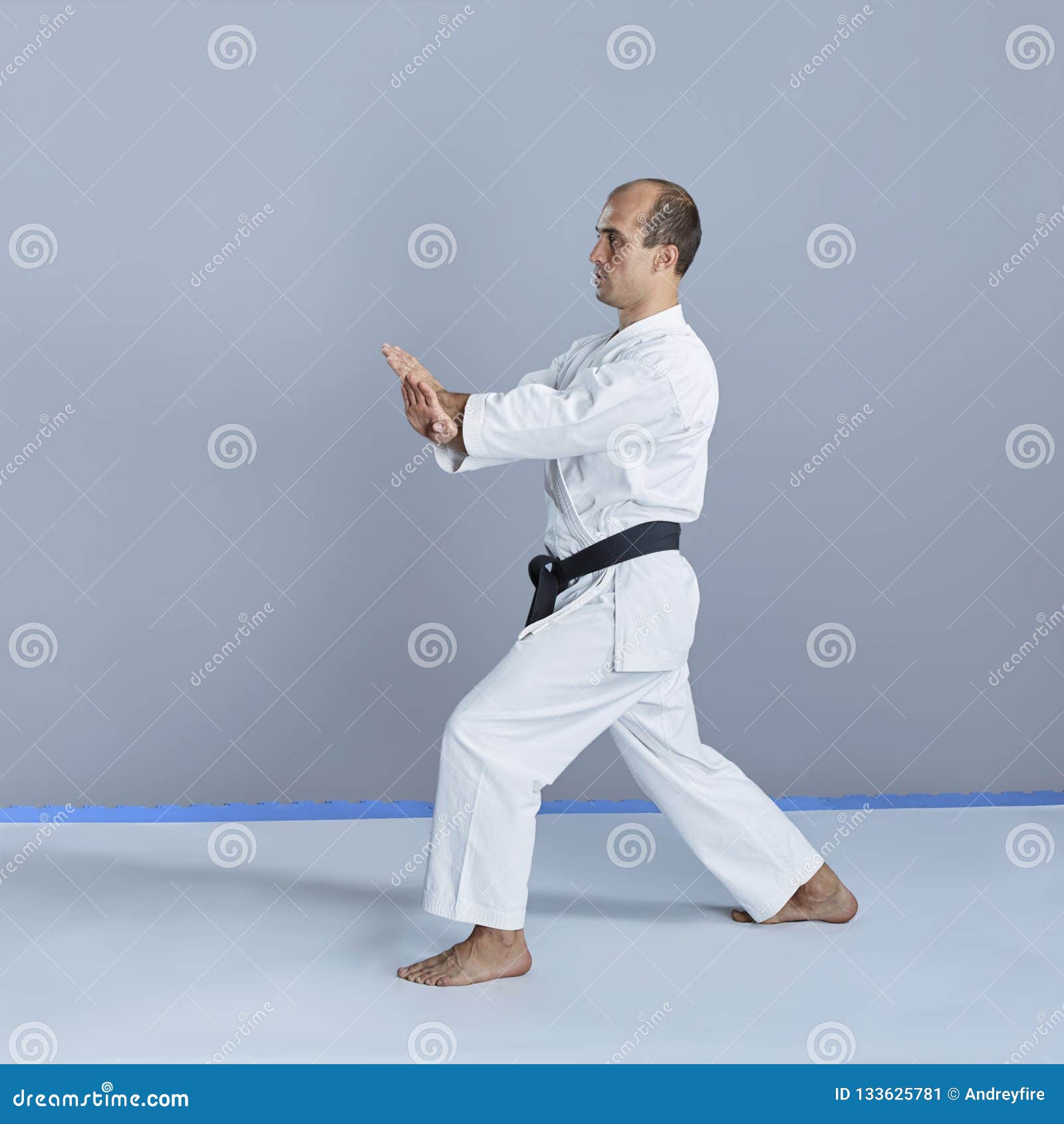 Young Active Athlete Trains Formal Exercise Karate Stock Image - Image ...