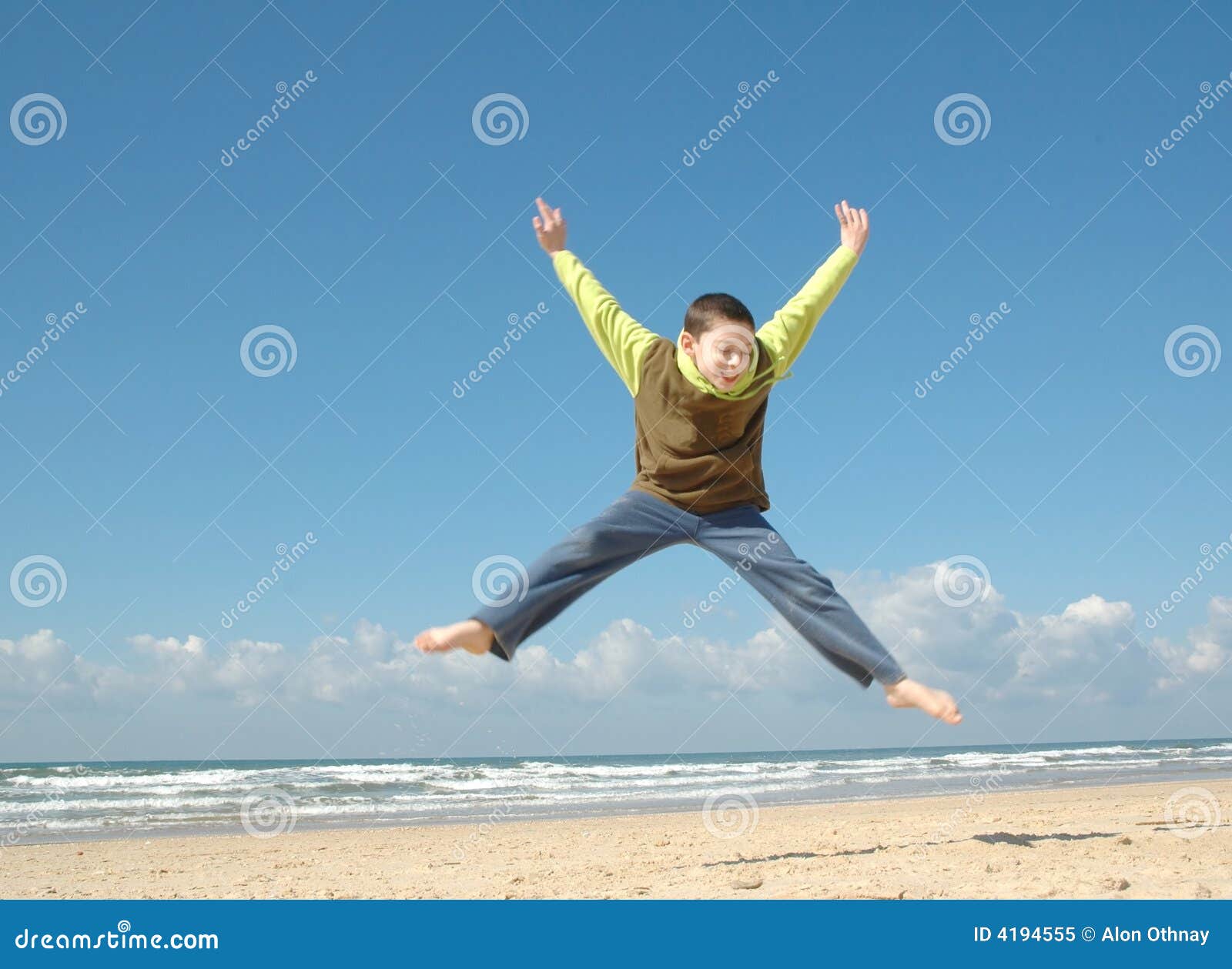 Active boy on the beach stock image. Image of child, activity - 4194555