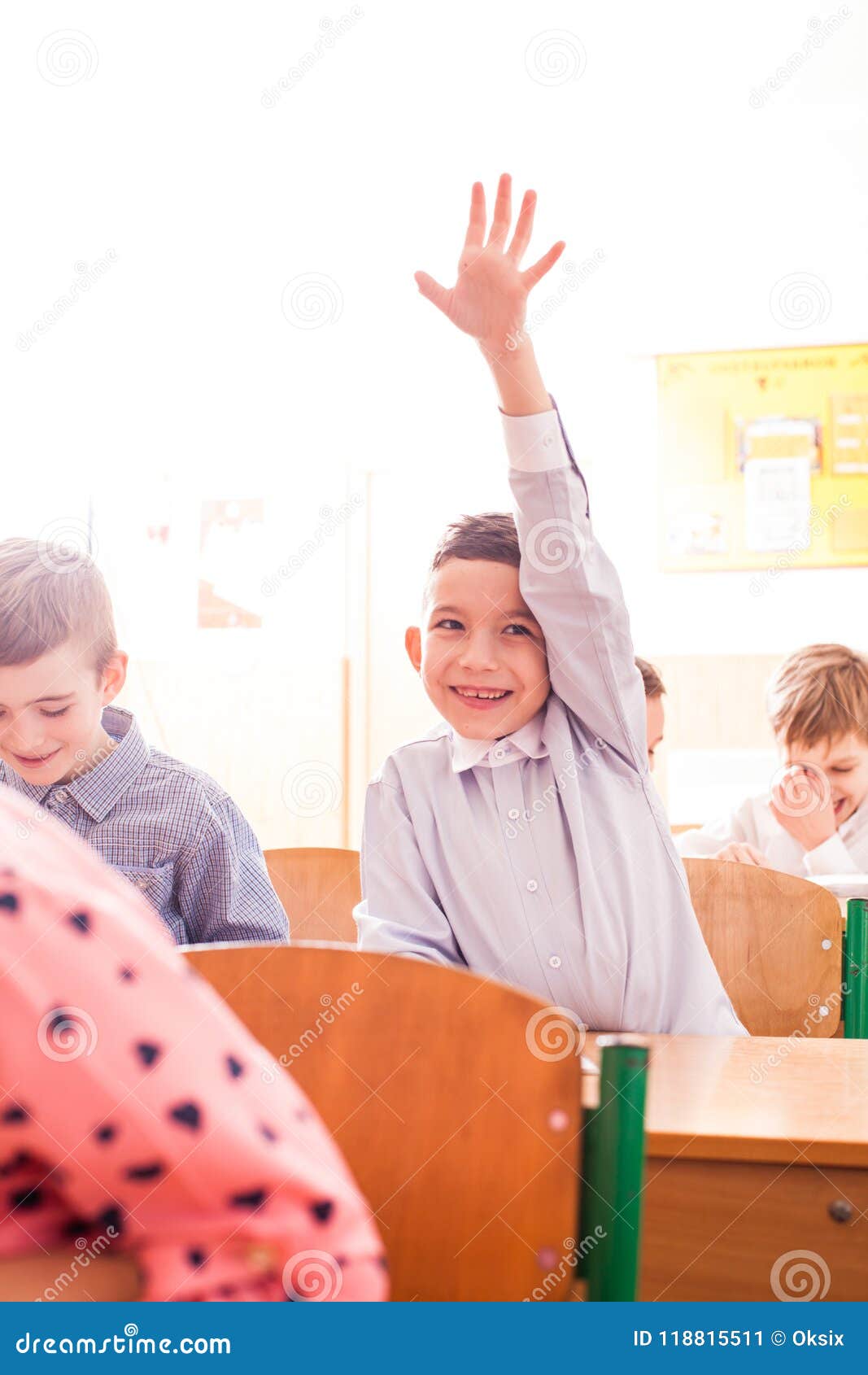 Active Boy Wants To Give an Answer Stock Image - Image of healthy ...