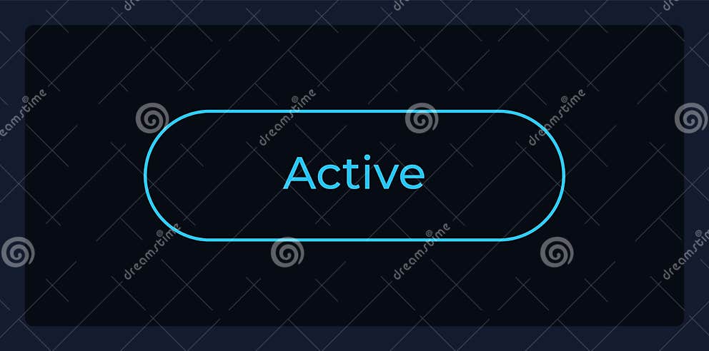 Active Button State Ui Element Template Stock Vector Illustration Of