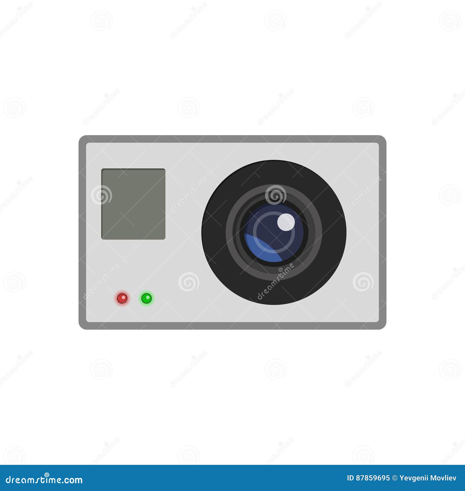 Active Camera Image in a Realistic Style. Camera Icon on a White ...