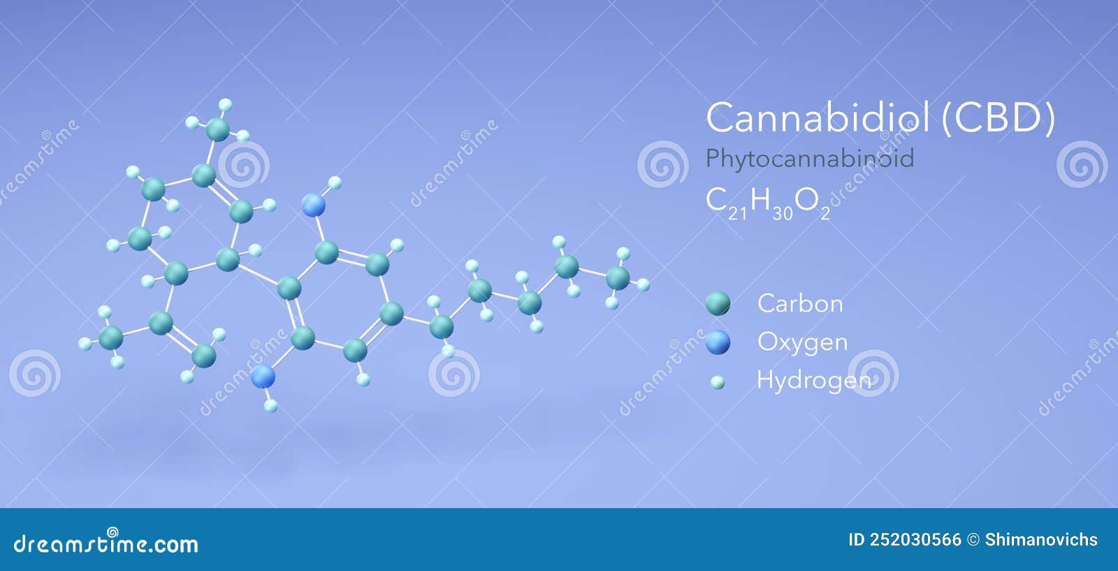Active Cannabinoid in Cannabis. CBD Stock Illustration - Illustration ...