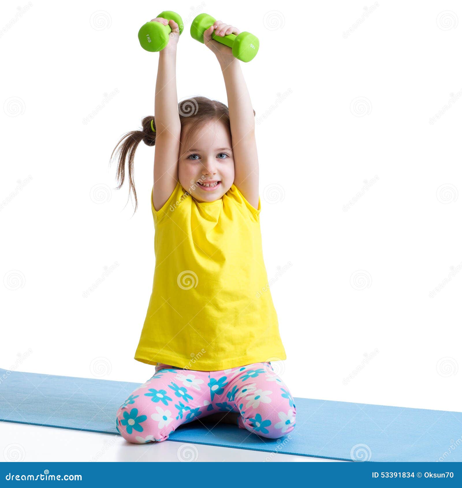 Active Child Exercising Isolated on White Stock Photo - Image of ...
