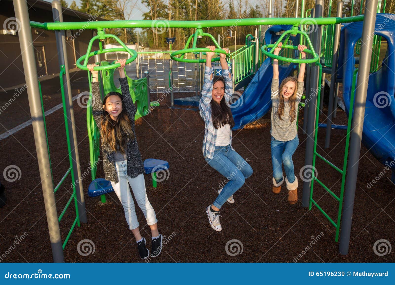 Active Children Playing Outside at School Playground Stock Image ...