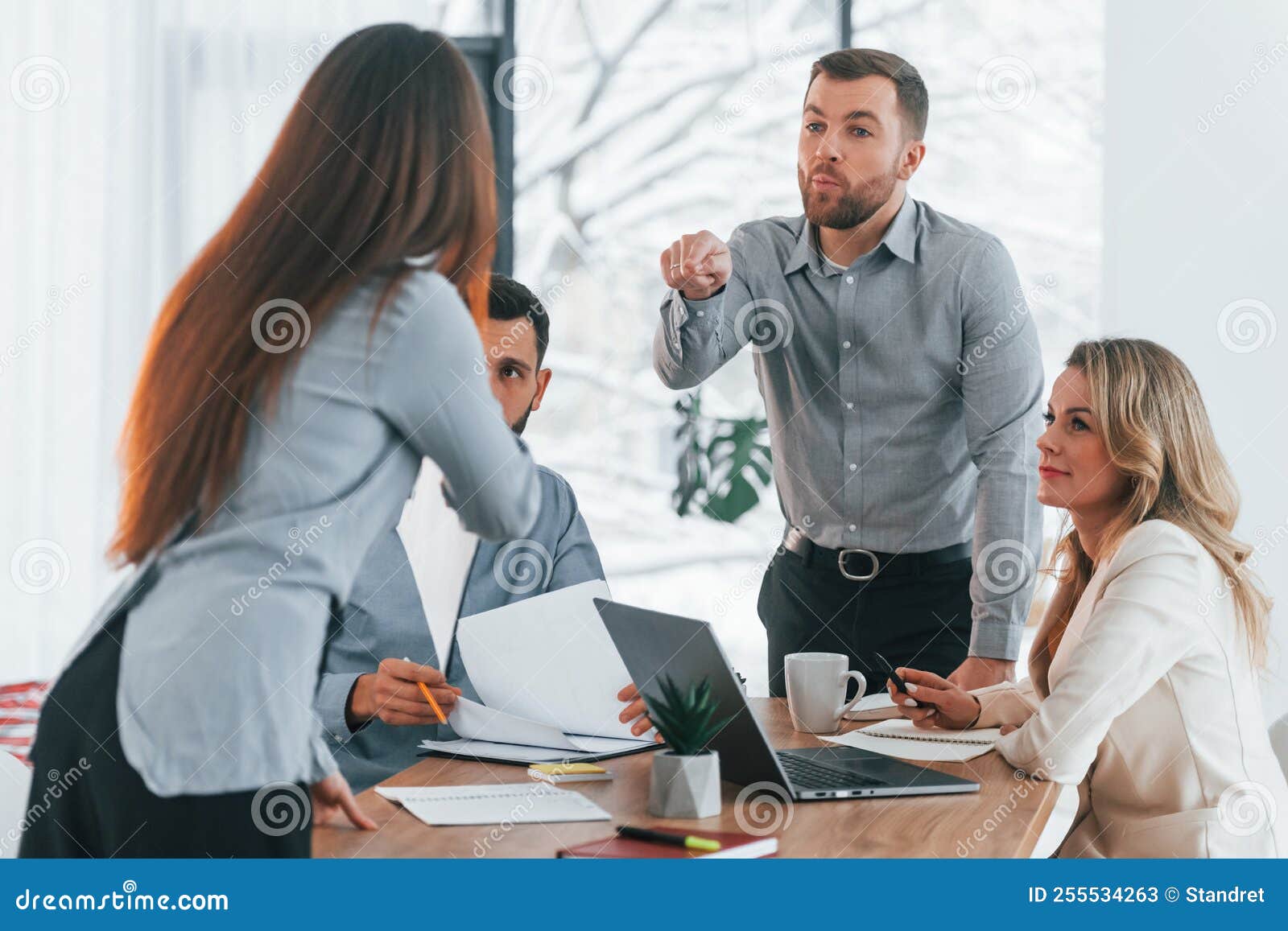 Active Conversation. Group of Business People that Working on the ...