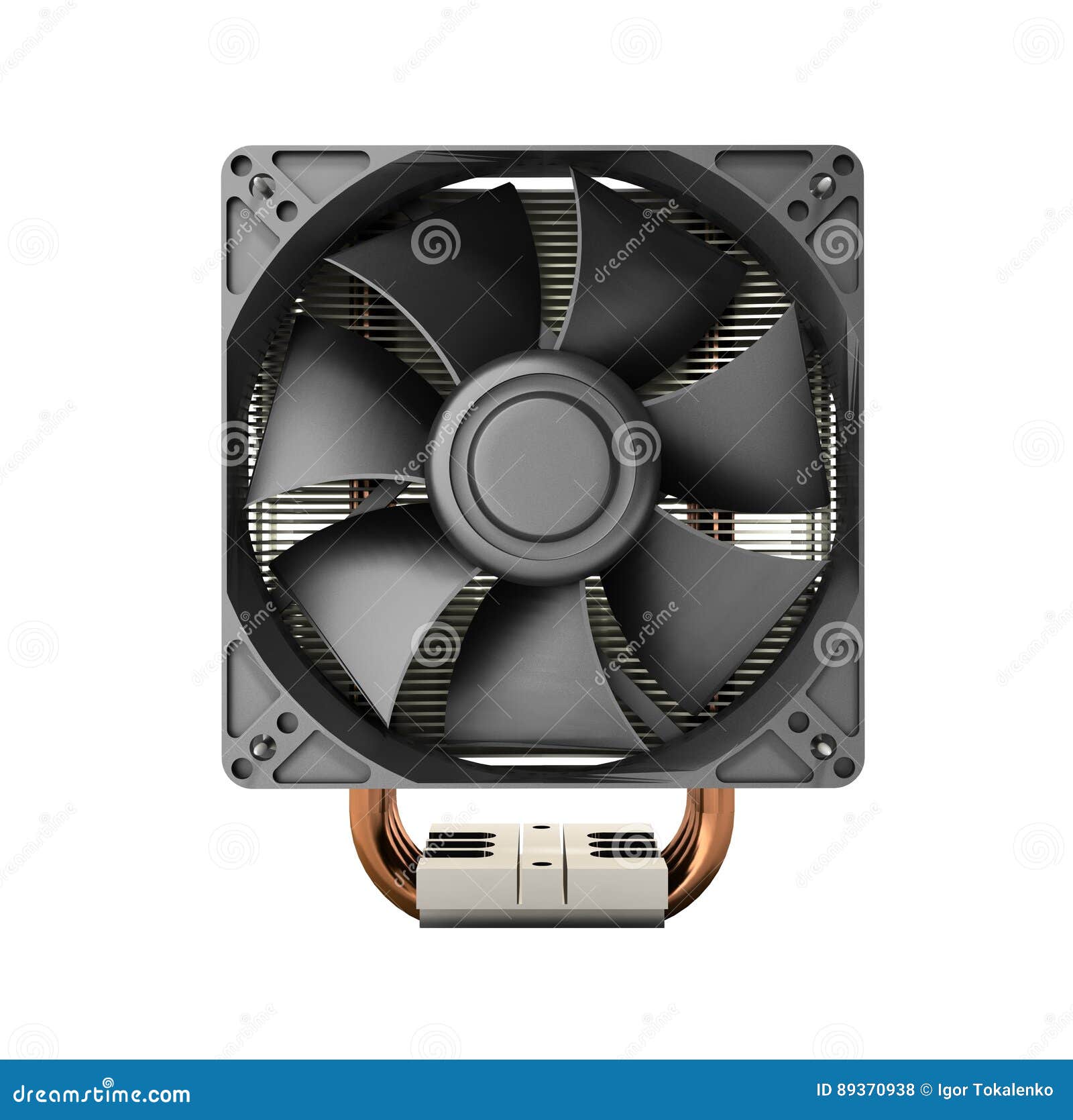 Active CPU Cooler with the Aluminum Finned Heat-sink and the Fan Stock ...