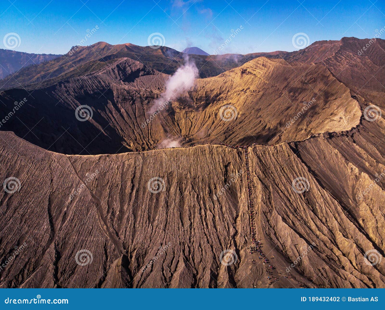 The Active Crater Volcano, Mount Bromo Stock Photo - Image of plateau ...