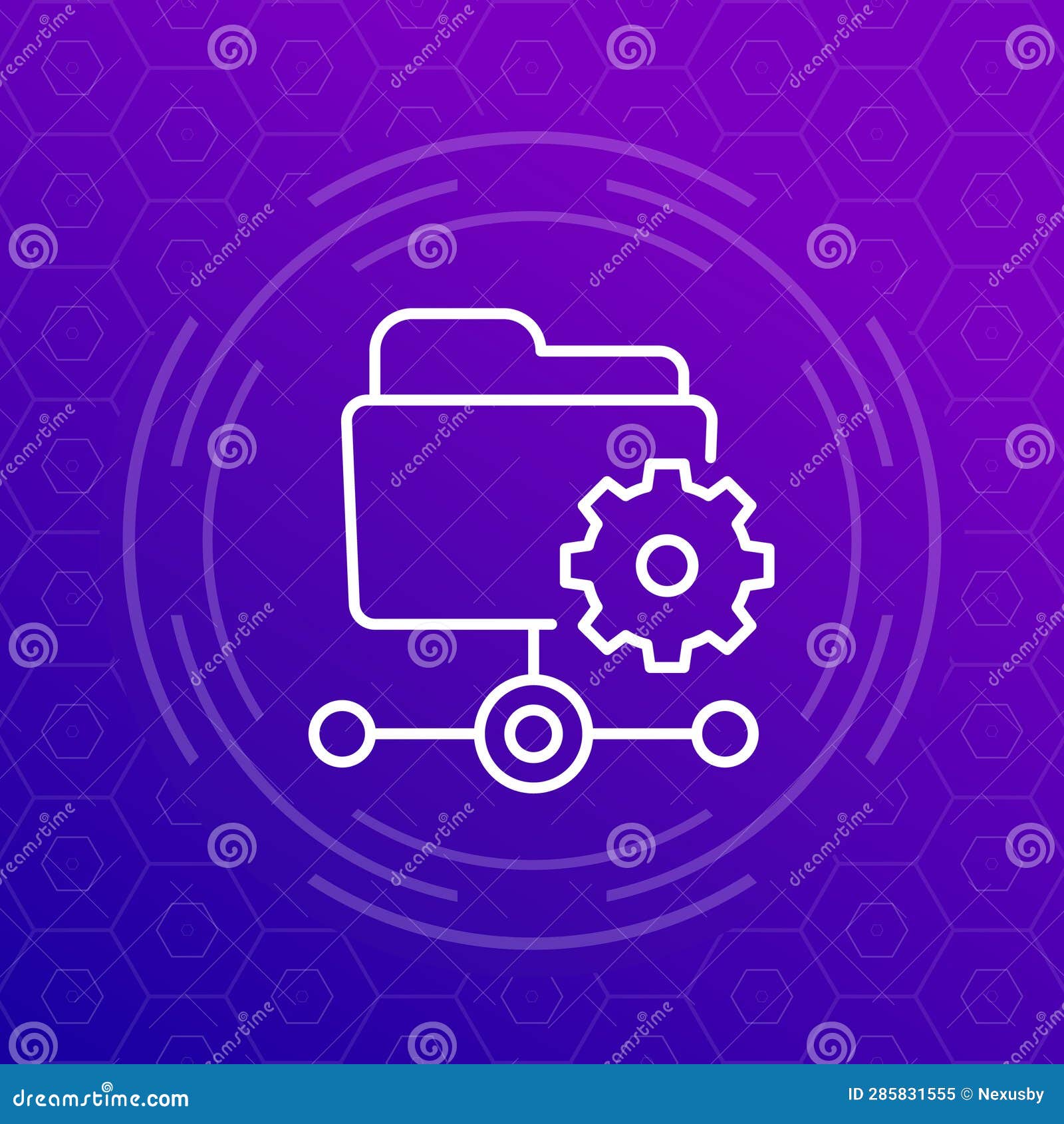 Active Directory Line Icon with a Folder, Vector Stock Vector ...