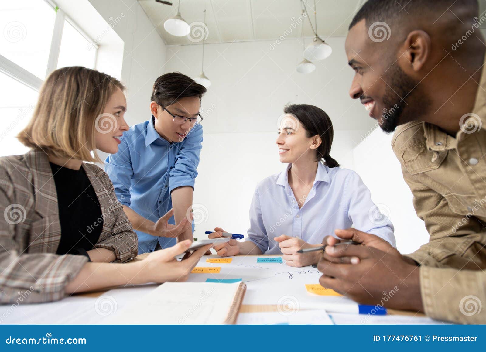 Active Discussion of Startup Project Stock Image - Image of looking ...