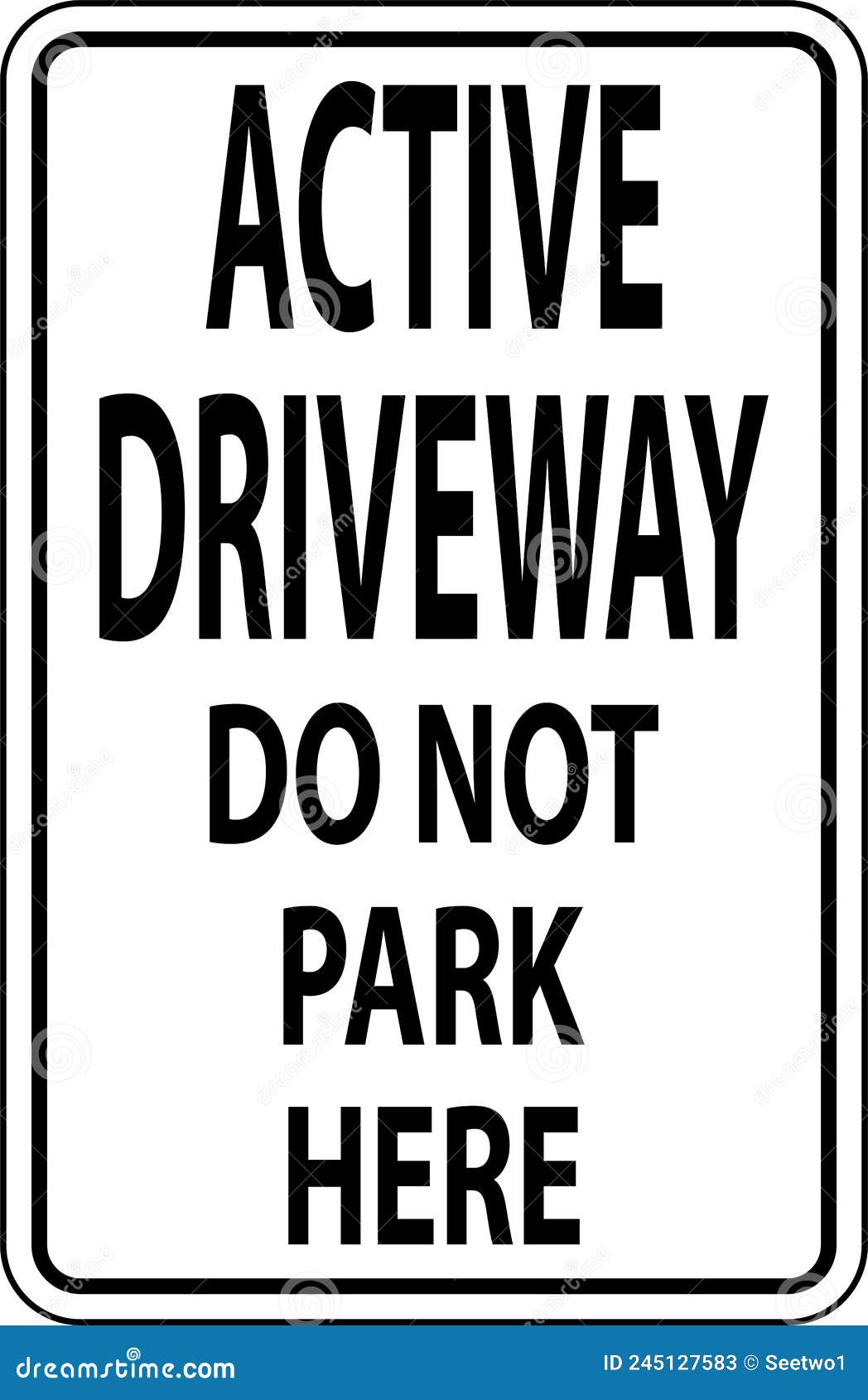 Active Driveway Sign on White Background Stock Vector - Illustration of ...
