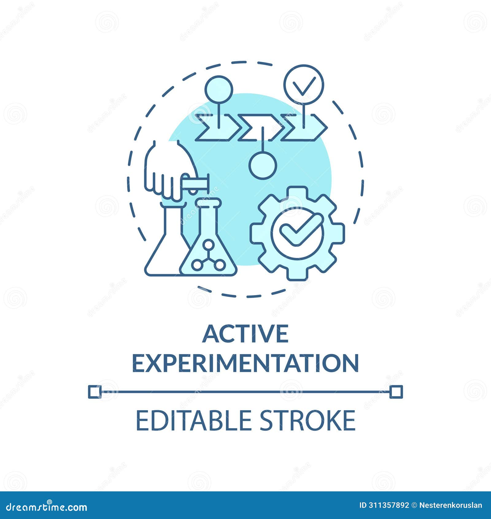 Active Experimentation Soft Blue Concept Icon Stock Vector ...