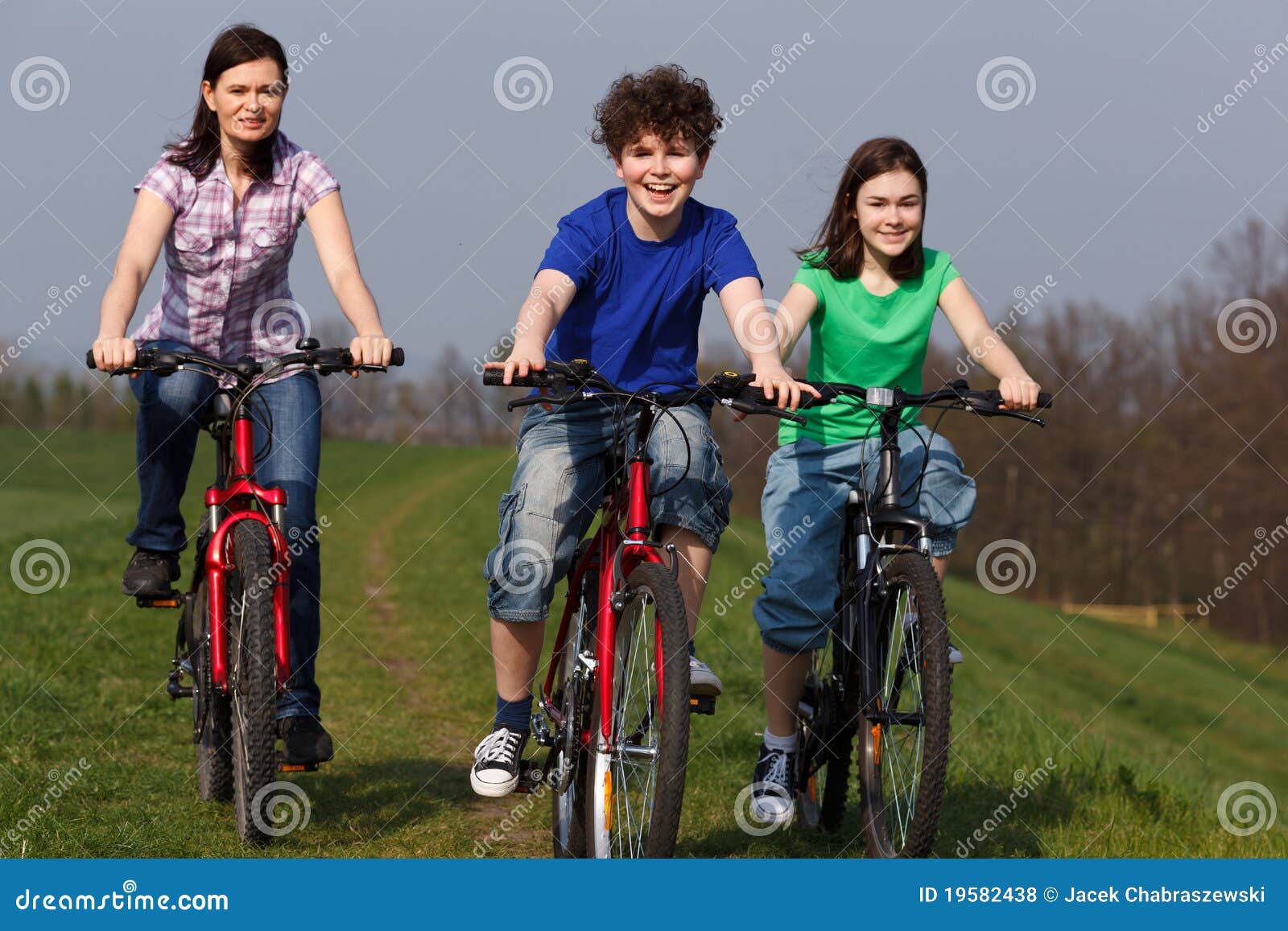 Active family stock photo. Image of bike, girl, brother - 19582438